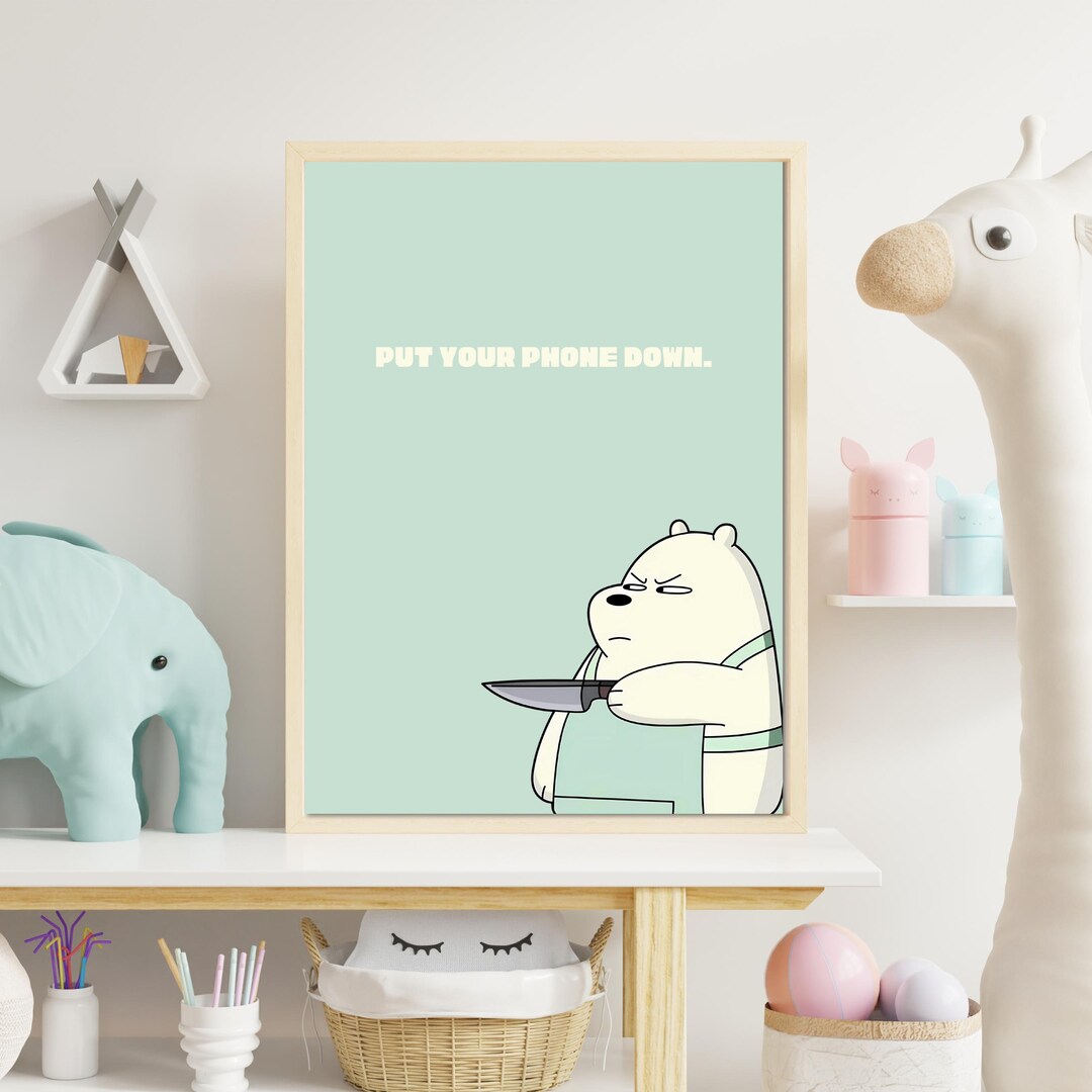 Motivational Poster Cute Wall Art Inspirational We Bare Bears Print ...