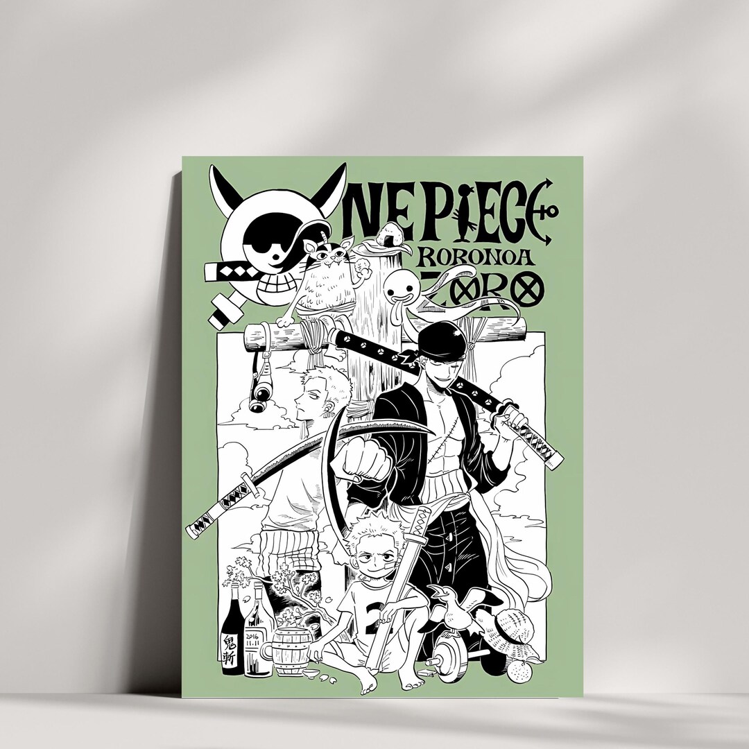 Zoro Anime Poster Roronoa Zoro Wall Art Anime Print Premium Anime Decor ...