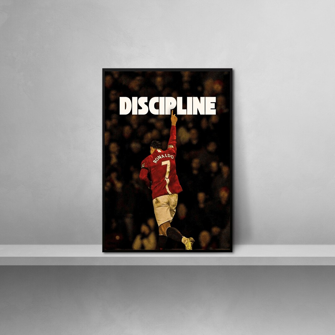 Cristiano Ronaldo Art Motivational Quote Poster Cr7 Wall Art Discipline ...