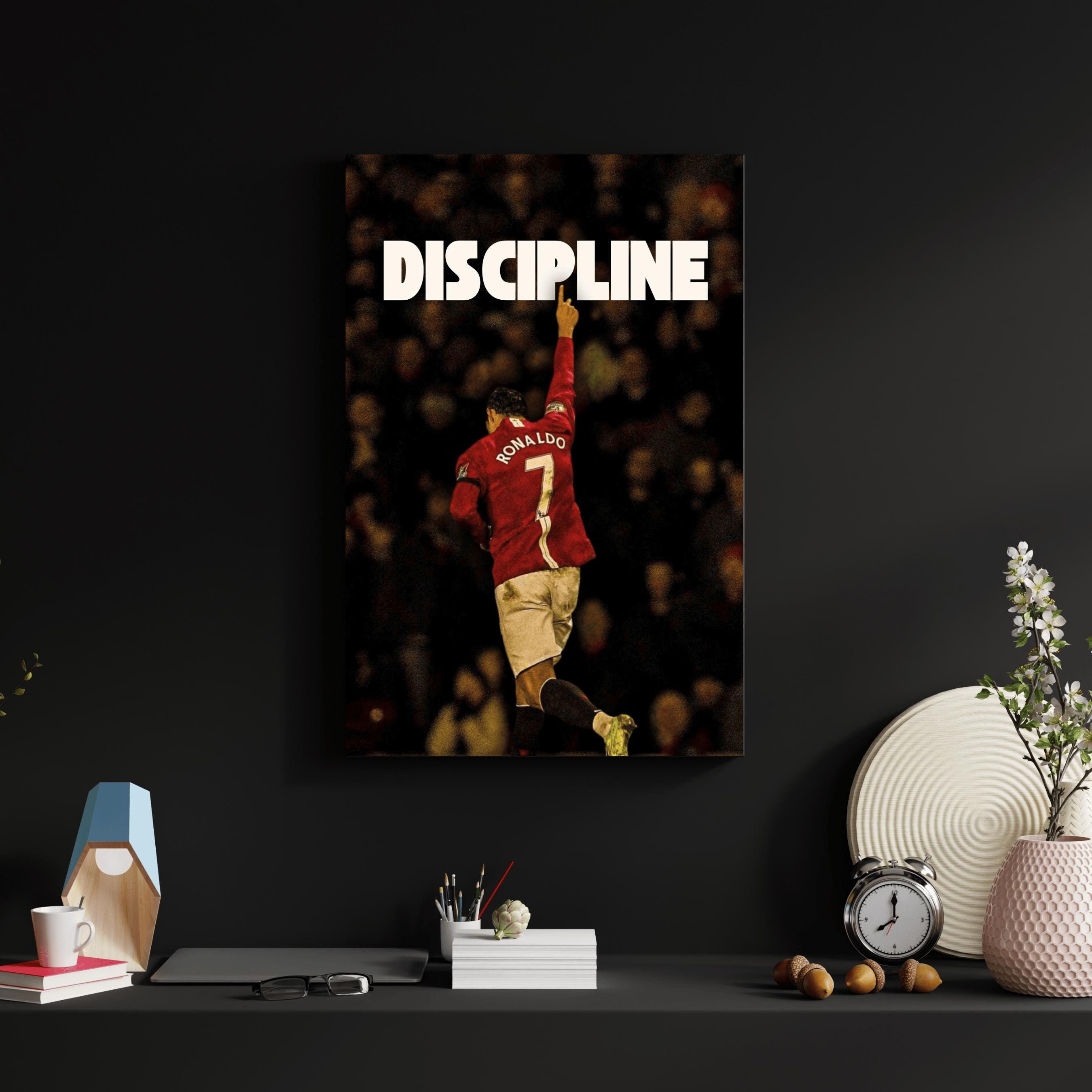Cristiano Ronaldo Art Motivational Quote Poster Cr7 Wall Art Discipline ...