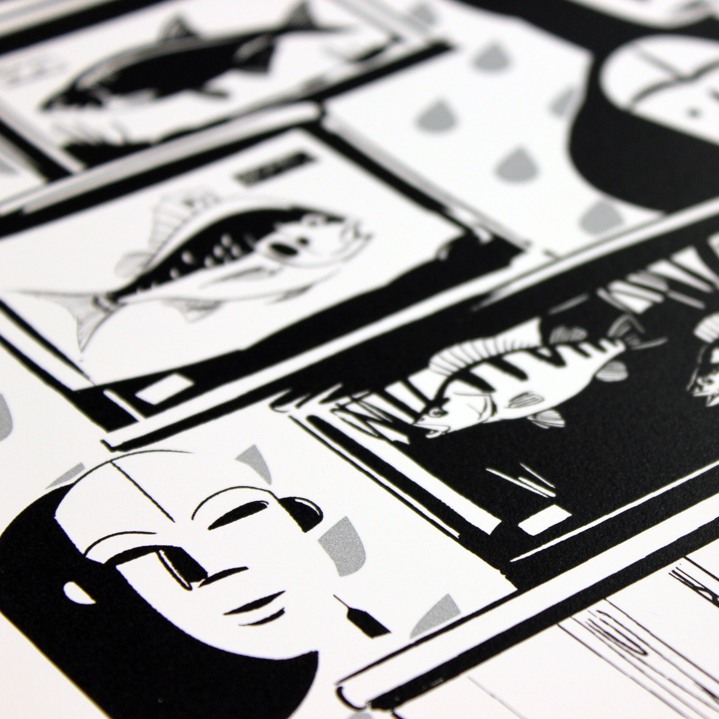 H20 Limited Edition Screenprint African Mask Cased Fish Antique Shop - Etsy