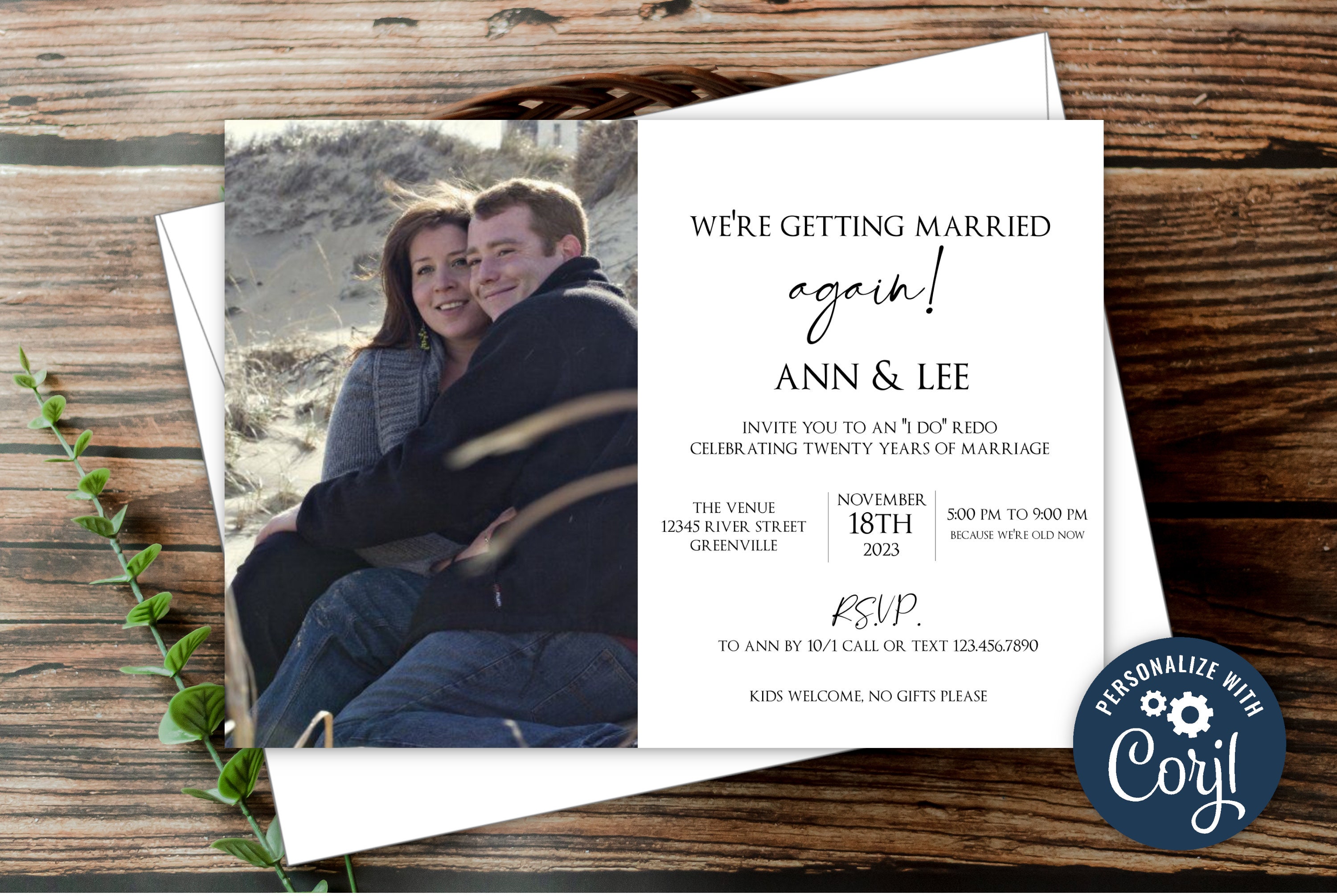 Photo Vow Renewal Invitation Template. We're Getting Married Again, I ...