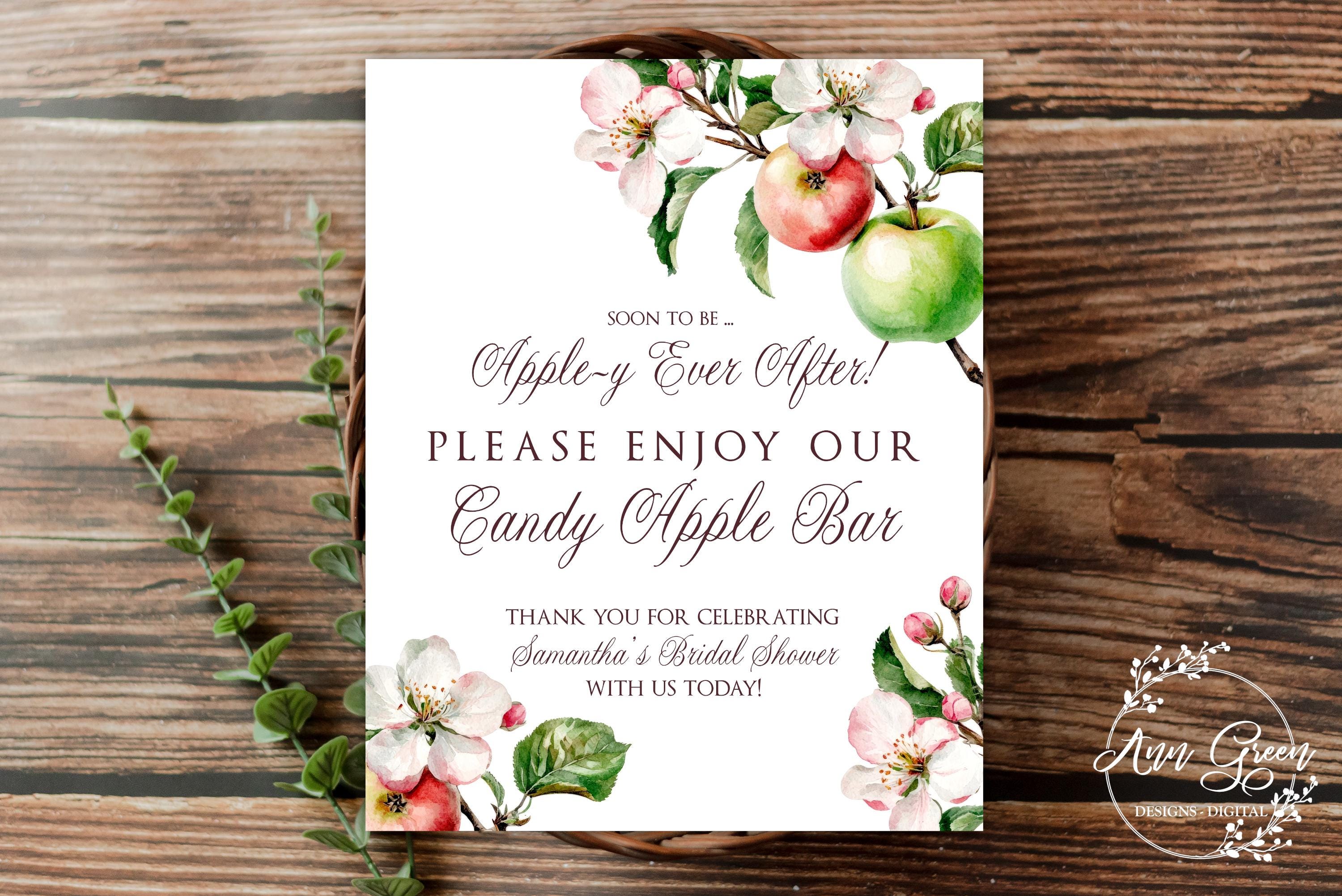 Editable Candy Apple Bar Sign Template: Fall Bridal Shower Decor ...