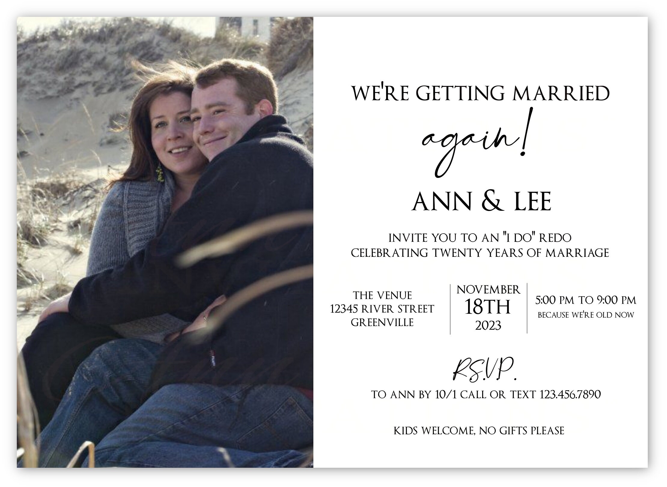 Photo Vow Renewal Invitation Template. We're Getting Married Again, I ...