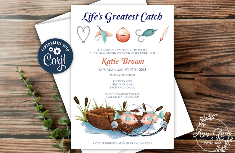 Two Less Fish in the Sea Bridal Shower Invitation Template, Life's ...