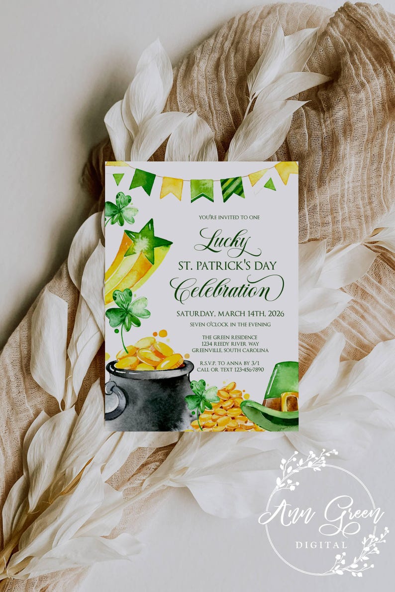 Invitación para la fiesta del Día de San Patricio: La suerte de los ...