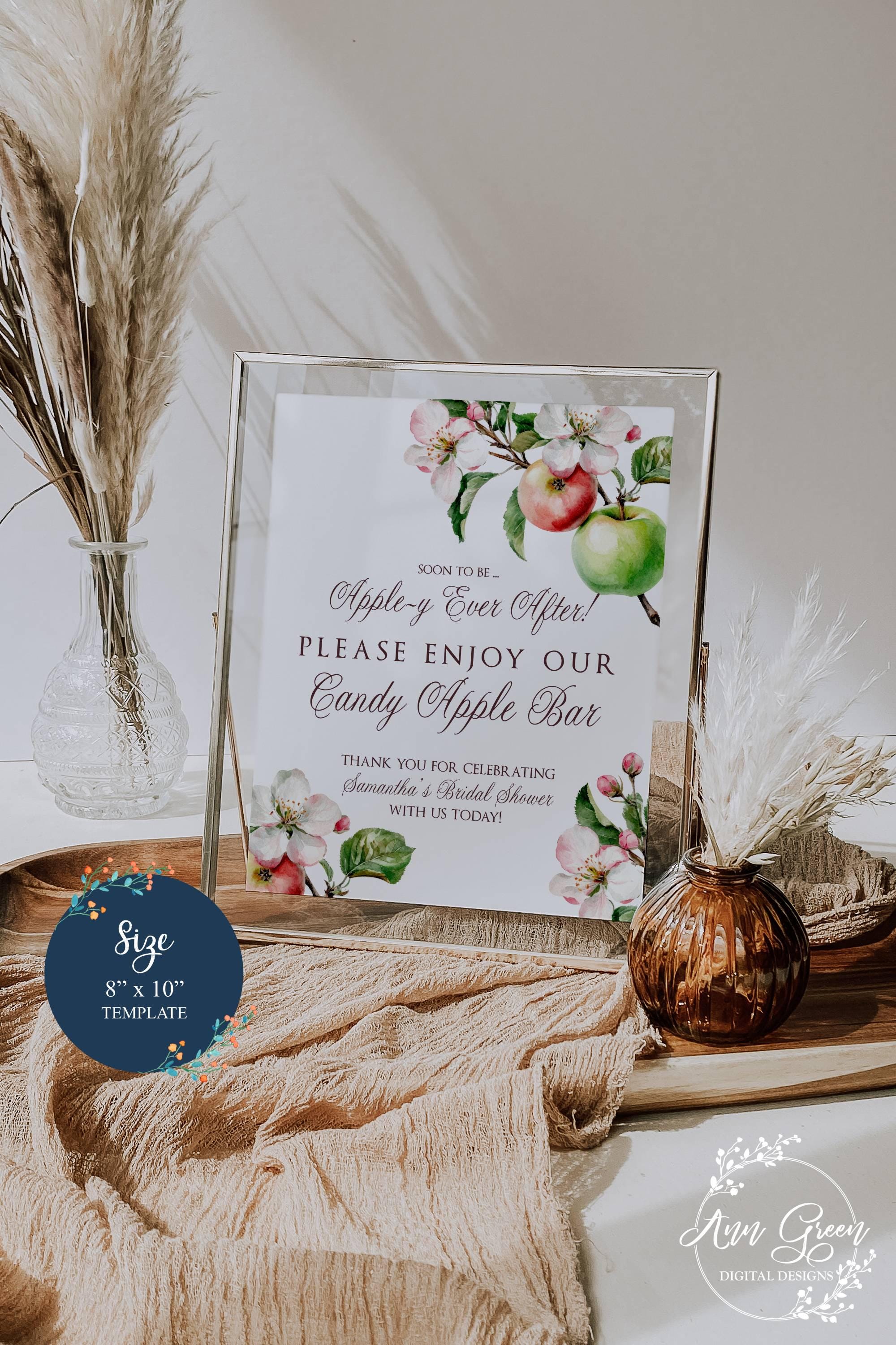 Editable Candy Apple Bar Sign Template: Fall Bridal Shower Decor ...