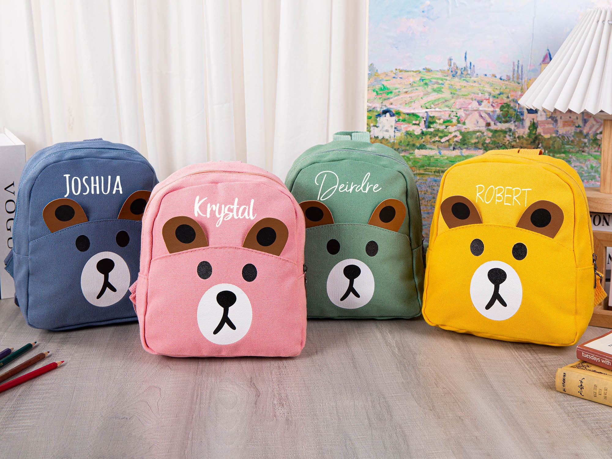 Teddy Bear Face Backpack Personalized, Kindergarten Backpack,children's ...