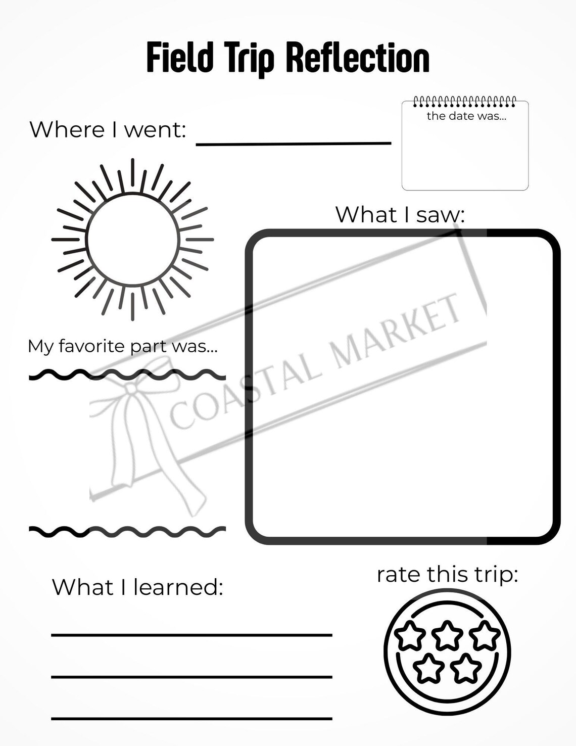 Field Trip Reflection Map - Etsy