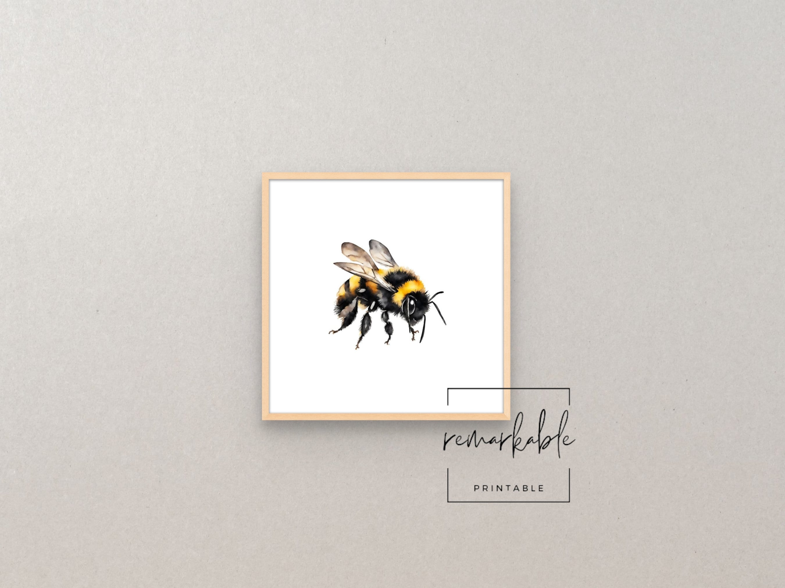 Bee Art Prints, Printable Set of 3, Watercolor Bumblebee Print, Bee ...