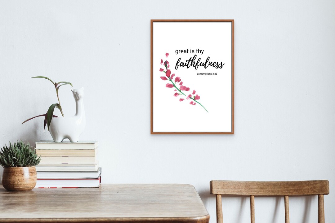 Printable Scripture Wall Art, Christian Bible Art, Great is Thy ...