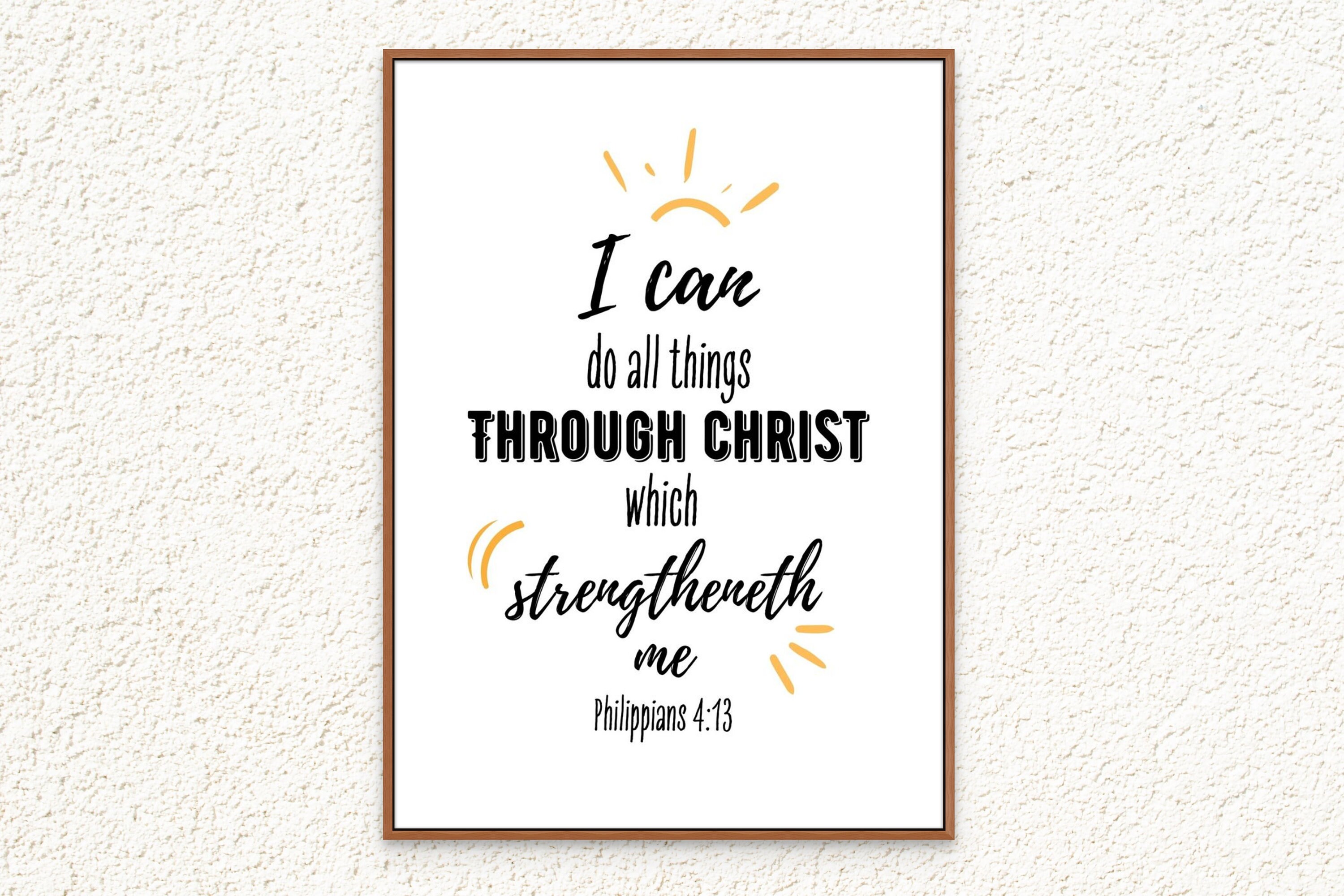 Printable Scripture Wall Art, Christian Bible Art, I Can Do All Things ...