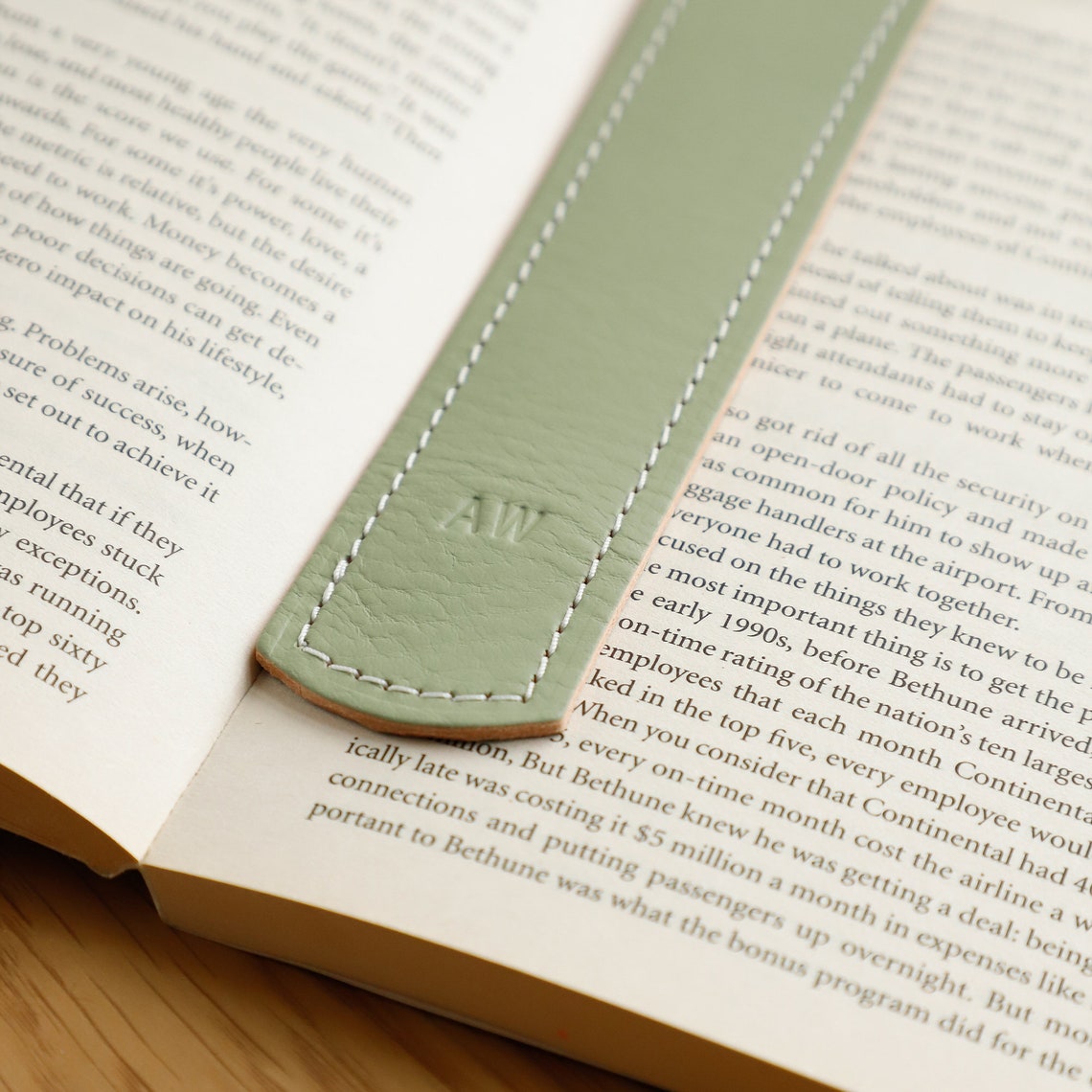 Leather Bookmark | Custom Initials | Personalised Bookmark ...