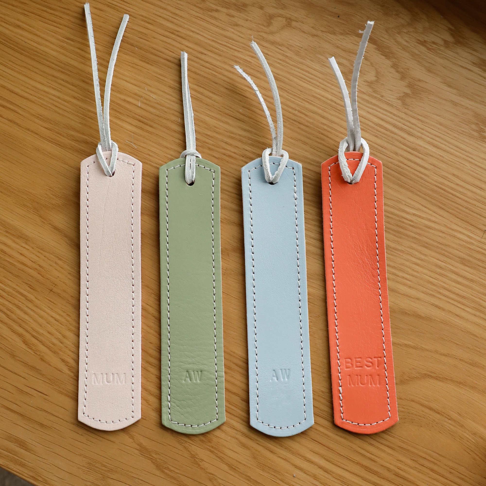 Leather Bookmark | Custom Initials | Personalised Bookmark ...