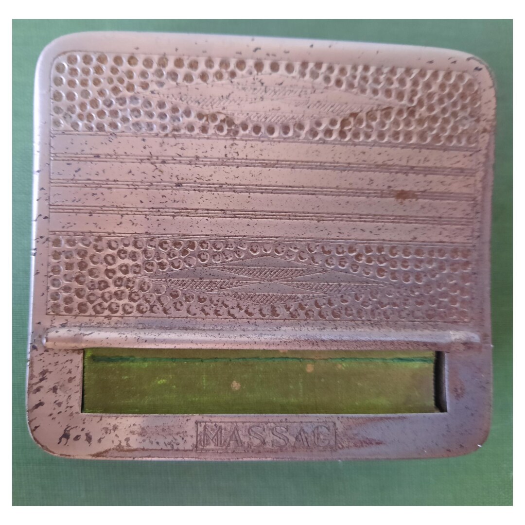 Vintage MASSAG Cigarette Rolling Machine • 1940s–50s Metal Tobacco Case ...