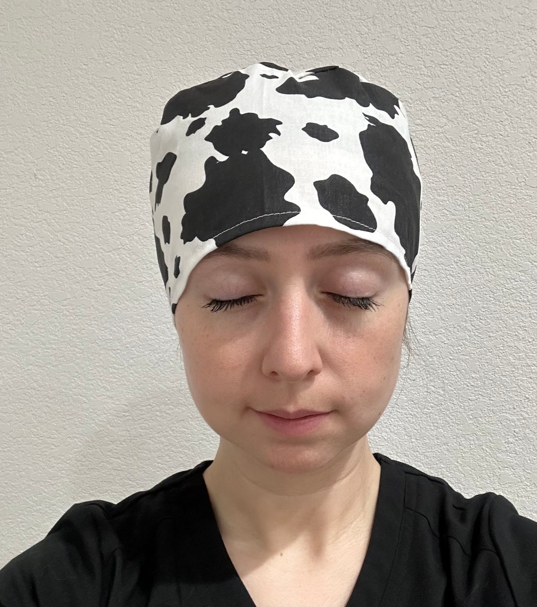 Cow Print Scrub Cap - Etsy