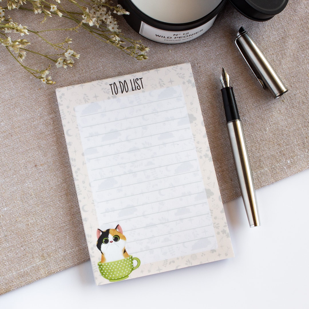 Cute Cat Notepad A6 To-do List Planner to Do List Node Pad A6 50 Tear ...