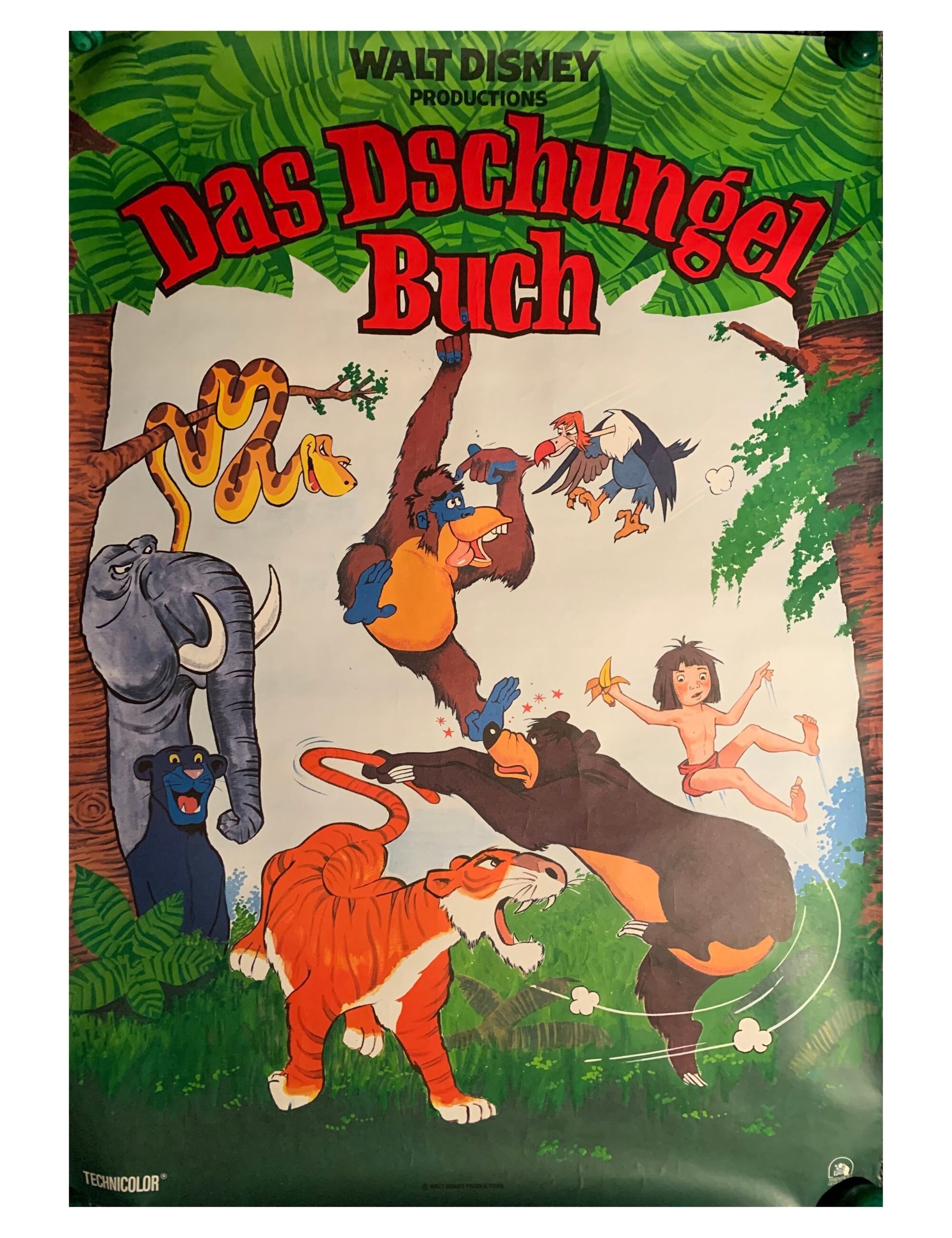 JUNGLE BOOK 80s Vintage Poster (rare German Version) - Etsy