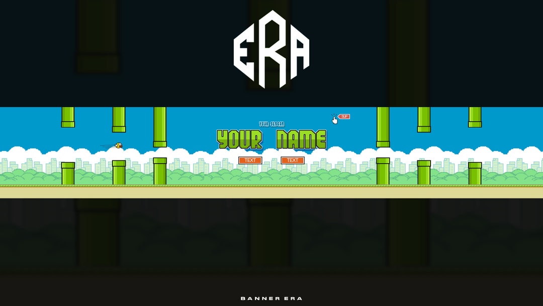 Youtube Banner Template - Flappy Bird - Etsy