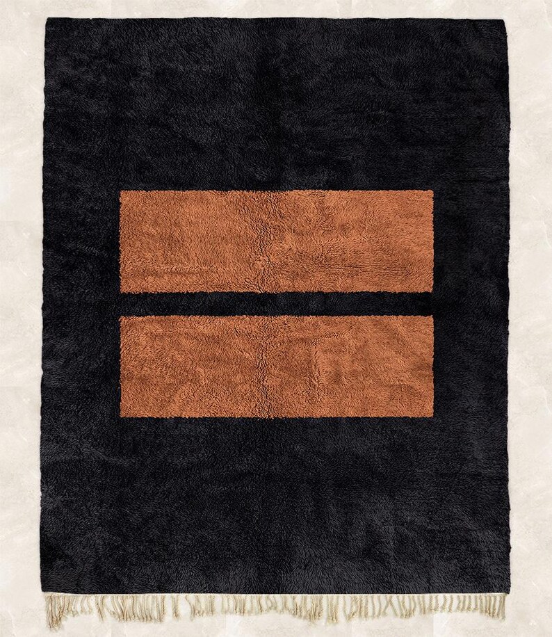 Abstract Moroccan Rug, Black Abstract Rug, Black Carpet, Beni Rug ...