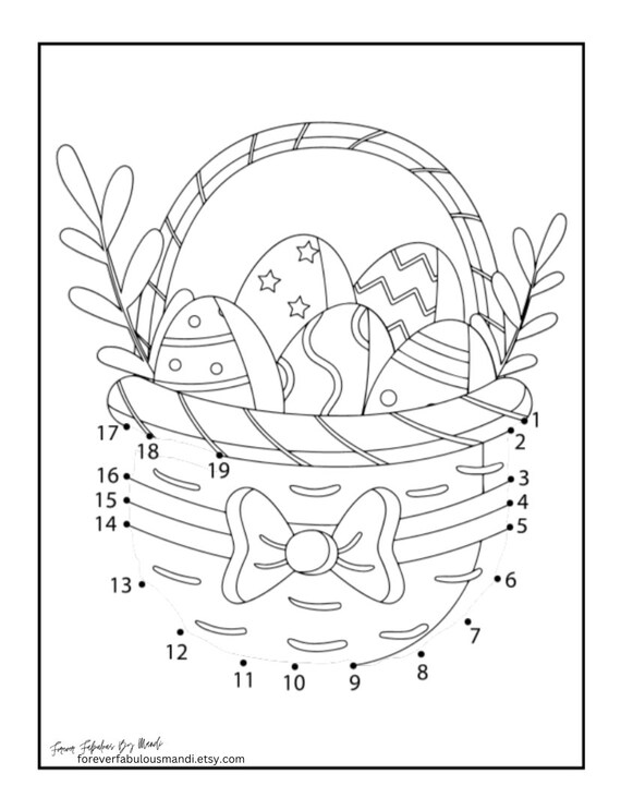Easter Basket Connect The Dots Bunny Dot To Dot / A To Z Letter