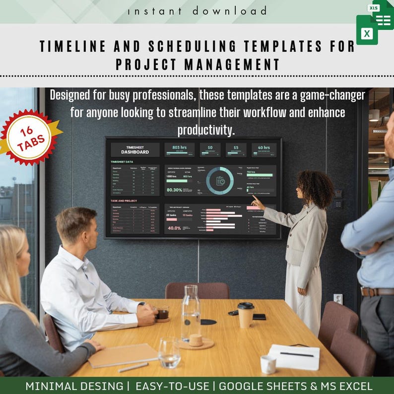Timeline Gantt Chart Bundle | Timeline Chart Template | Timesheet ...