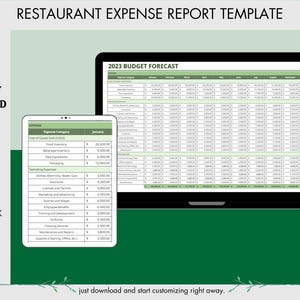 Restaurant Expense Report Template Editable Google Sheets Easy-to-use ...