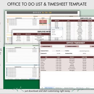 Editable Office to Do List & Timesheet Template | Easy to Use Google ...