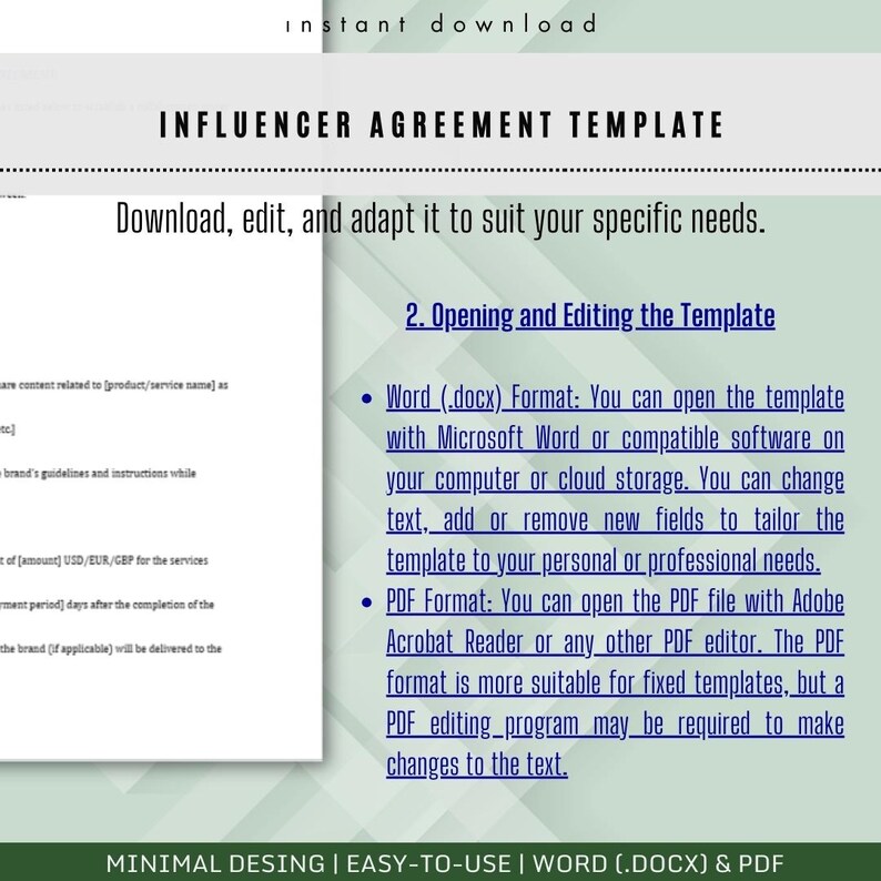 Customizable Influencer Collaboration Agreement Template | Digital ...