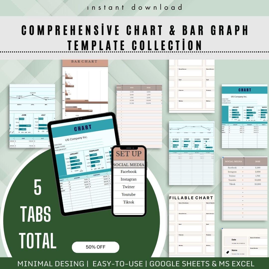 Editable Fillable Chart & Creative Bar Chart Template Easy to Use ...