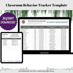 Classroom Behavior Tracker Template Editable Google Sheets, Easy-to-use ...