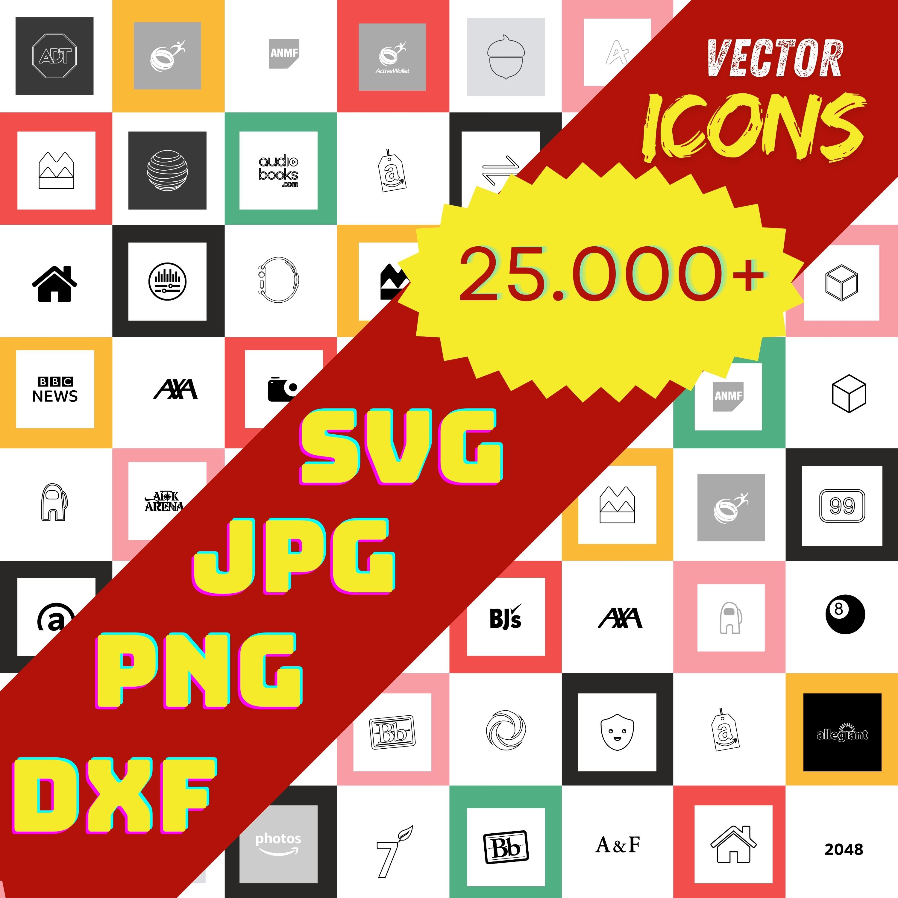 25,000 Vector Icon Set JPG, SVG, PNG Formats Digital Icon Bundle - Etsy