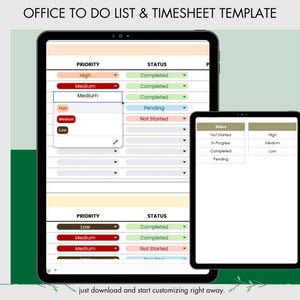 Editable Office to Do List & Timesheet Template | Easy to Use Google Sheets | Digital Download ...