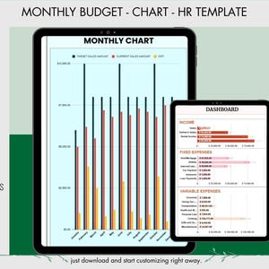 Editable Monthly Budget Chart - Easy to Use Google Sheets Template for ...