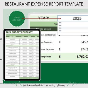 Restaurant Expense Report Template Editable Google Sheets Easy-to-use ...