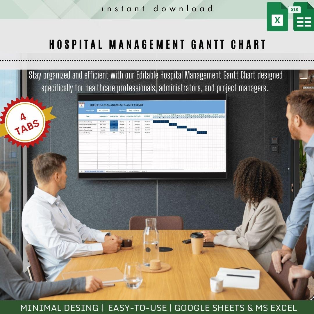 Editable Hospital Management Gantt Chart – Easy to Use Digital Download ...
