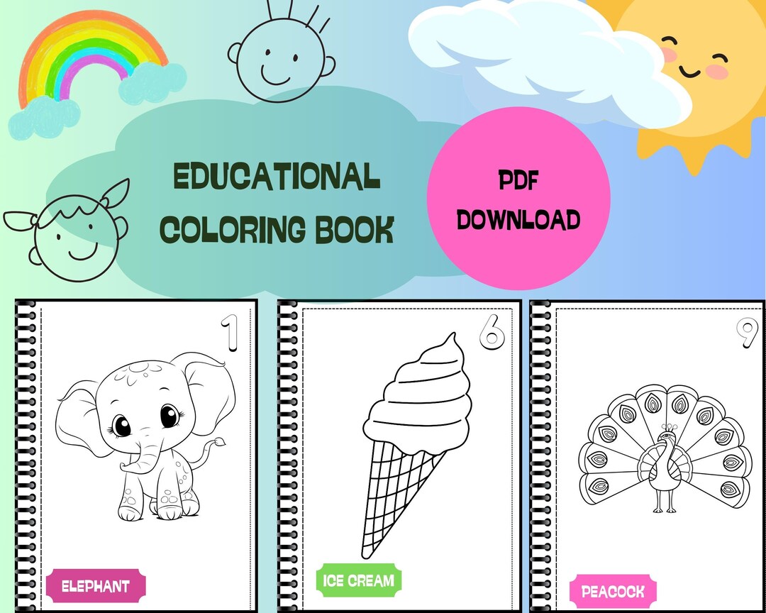 Printable Kids Coloring Book | Easy to Use Digital Download for iPad ...