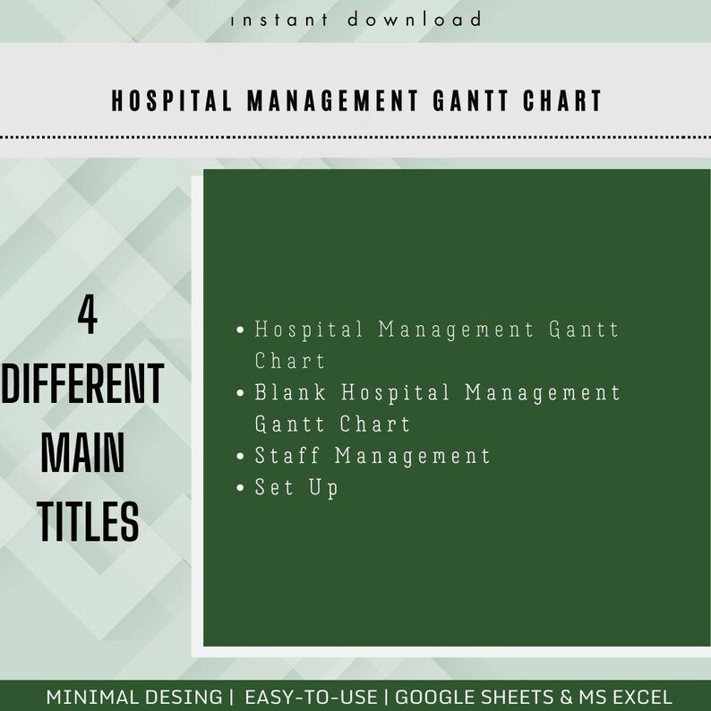 Editable Hospital Management Gantt Chart – Easy to Use Digital Download ...