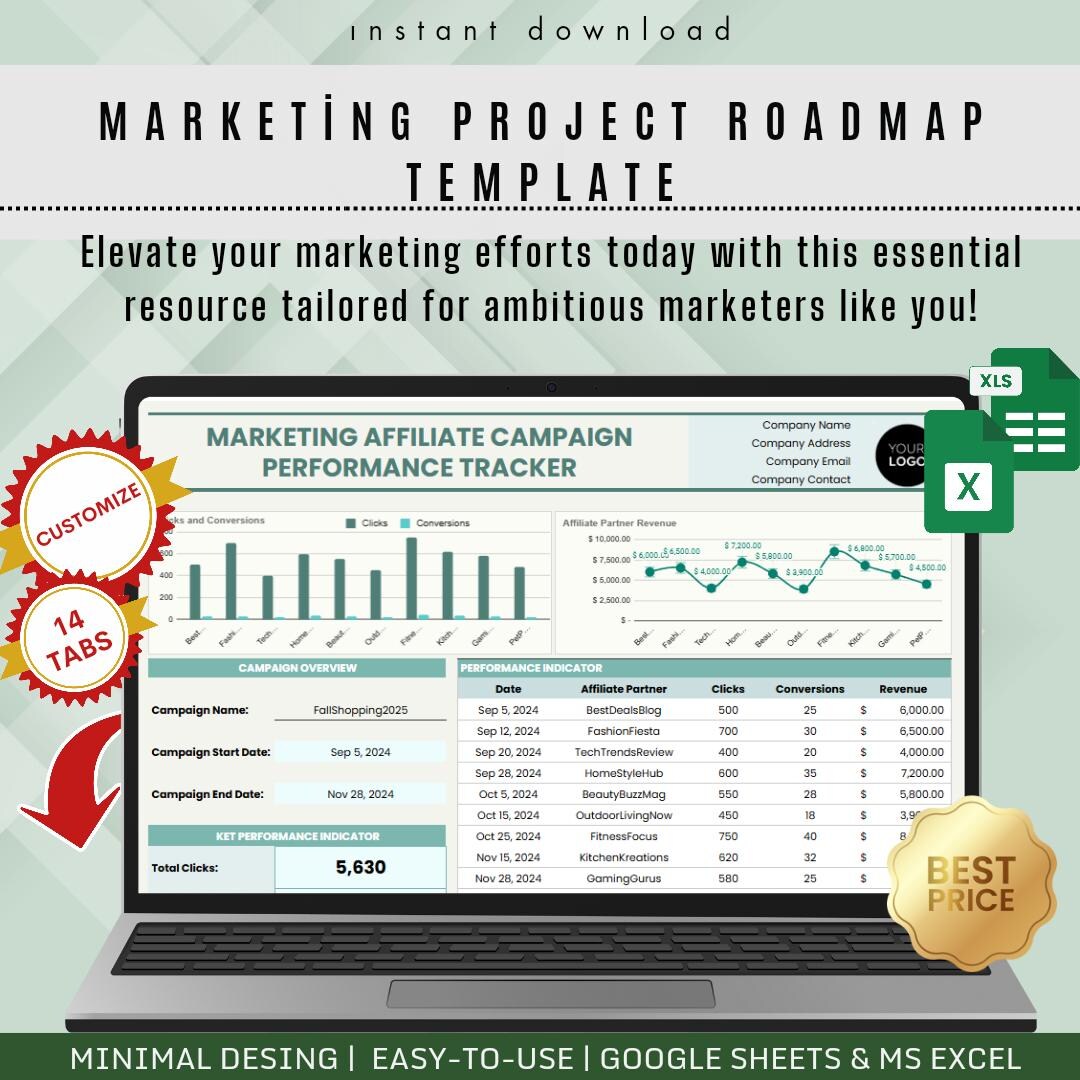 Comprehensive Marketing Performance Tracker Templates for Affiliates, E ...