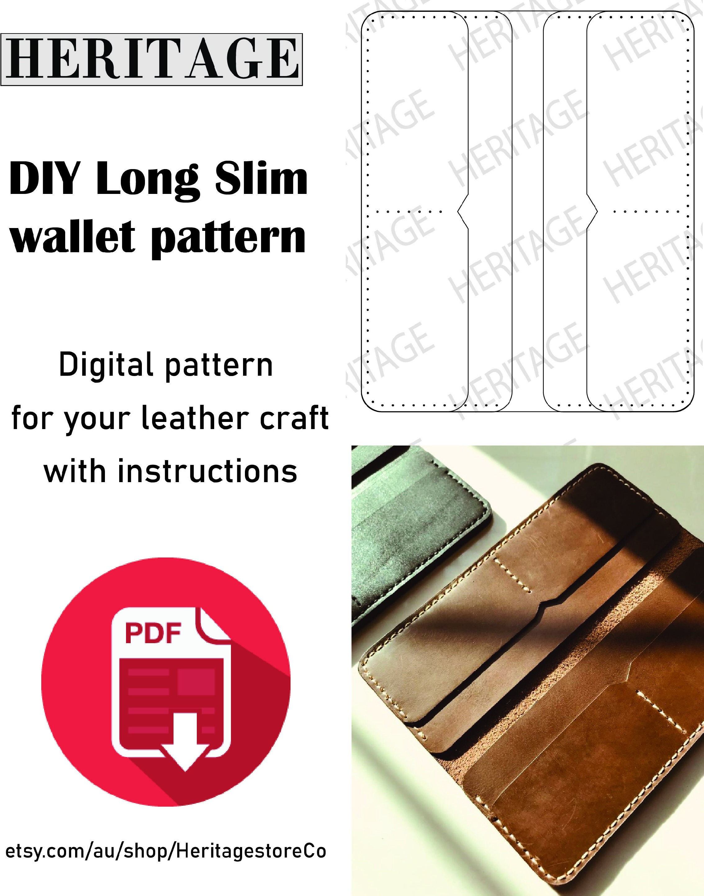 Leather Long Wallet Pdf Pattern, Pdf Long Wallet, Leather Pdf Pattern ...