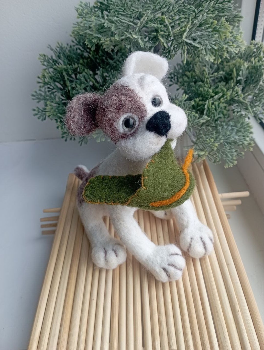 Hand Felted Cute Wool Bully Puppy. Pretty Felted Little Puppy Bulli ...