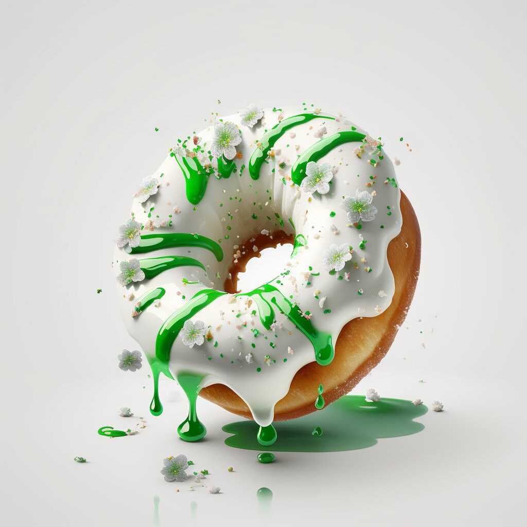Green Donut Digital Print - Etsy