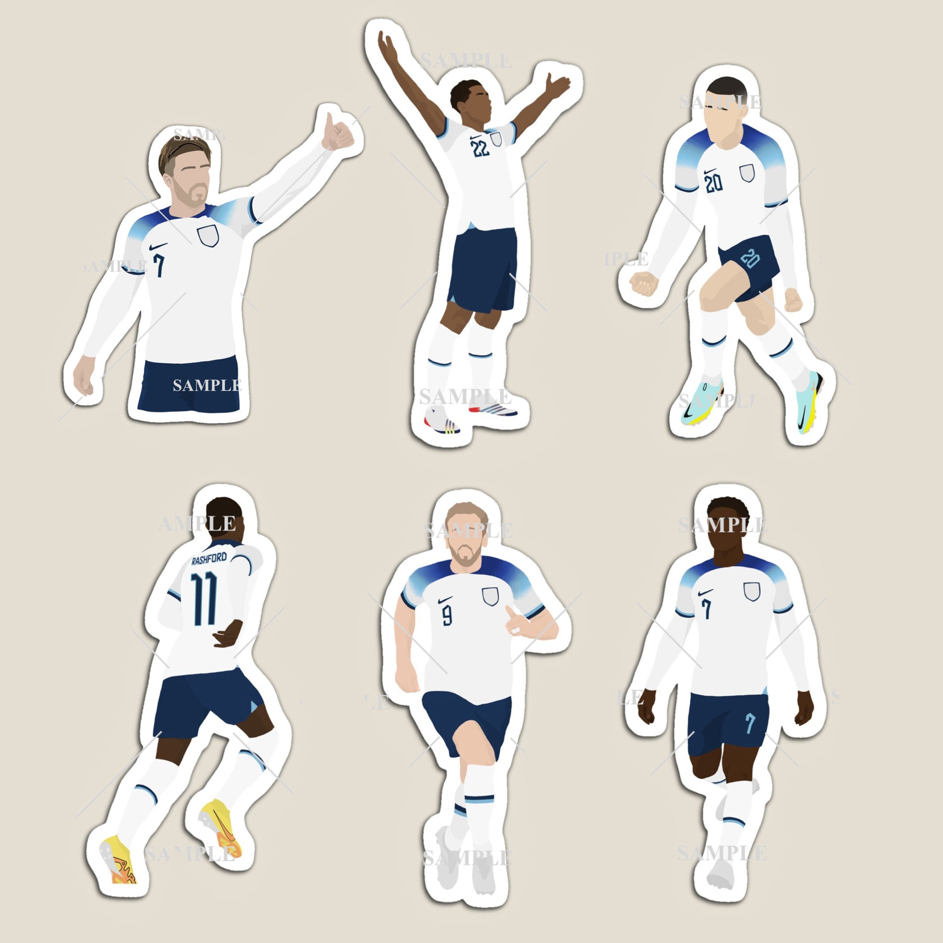 England Men's International Football Players Stickers or Magnets ...