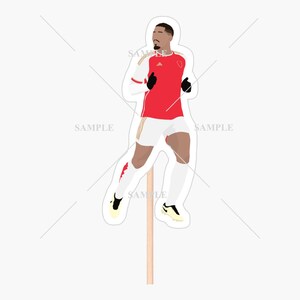 Arsenal Cupcake Toppers Set saliba, Jesus, Saka, Havertz, Odegaard ...