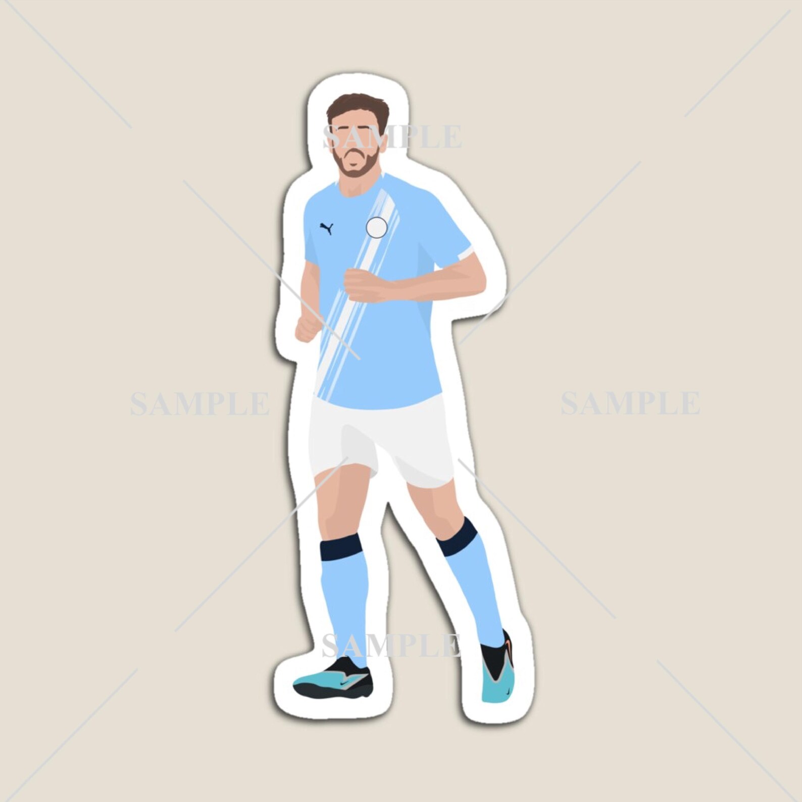 Man City Stickers or Magnets (dias, Nico, Pep, Reijnders, Savinho ...