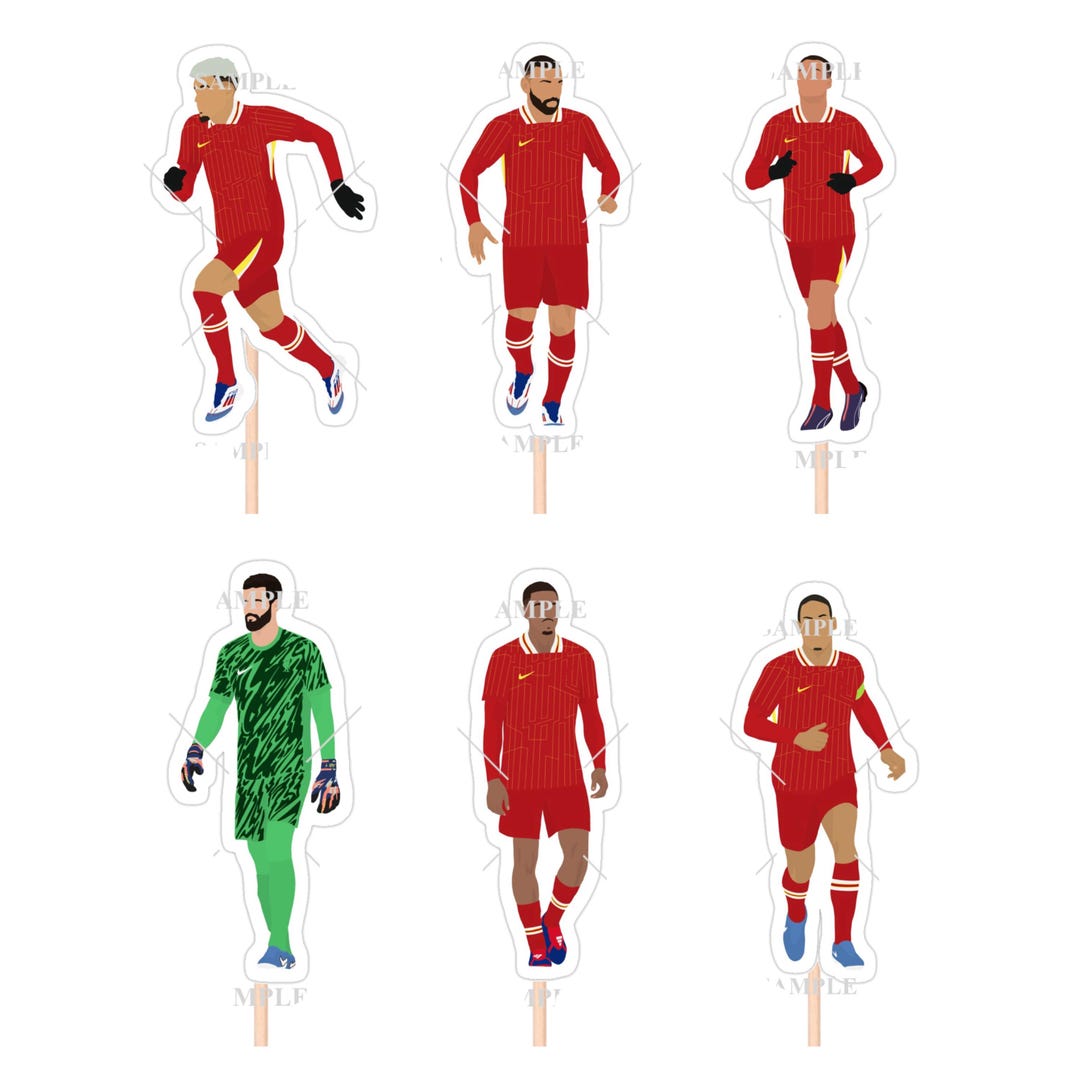 Liverpool 2024/25 Players Cupcake Toppers (salah, Van Dijk, Diaz, Gakpo ...