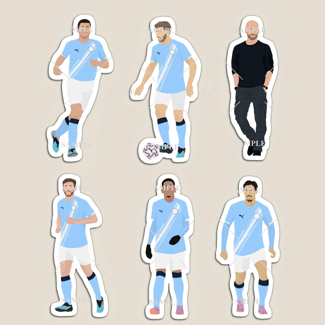 Man City Stickers or Magnets (dias, Nico, Pep, Reijnders, Savinho ...