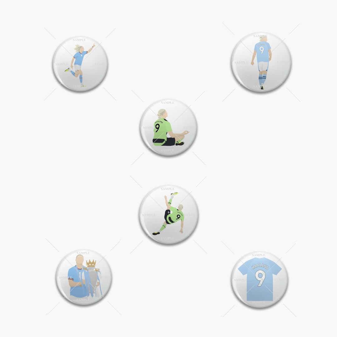 Erling Haaland for Manchester City Pin Badges/buttons Set - Etsy