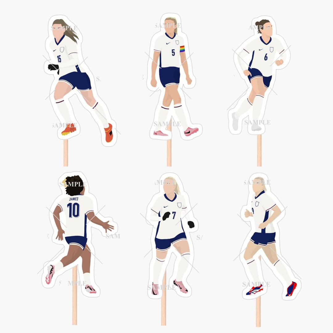Lionesses 2024 Cupcake Toppers Set alessia Russo, Leah Williamson, Beth ...