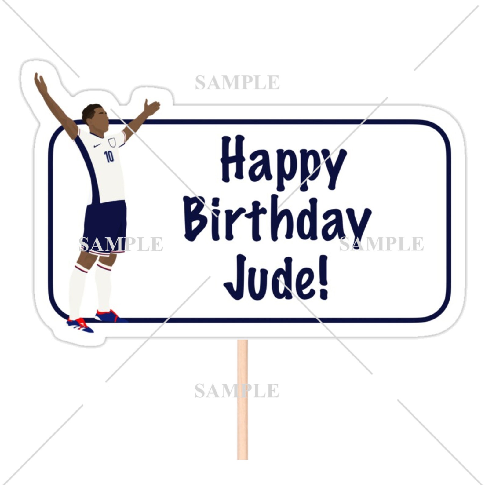 England Men's Custom Cake Topper (bellingham or Kane) - Etsy